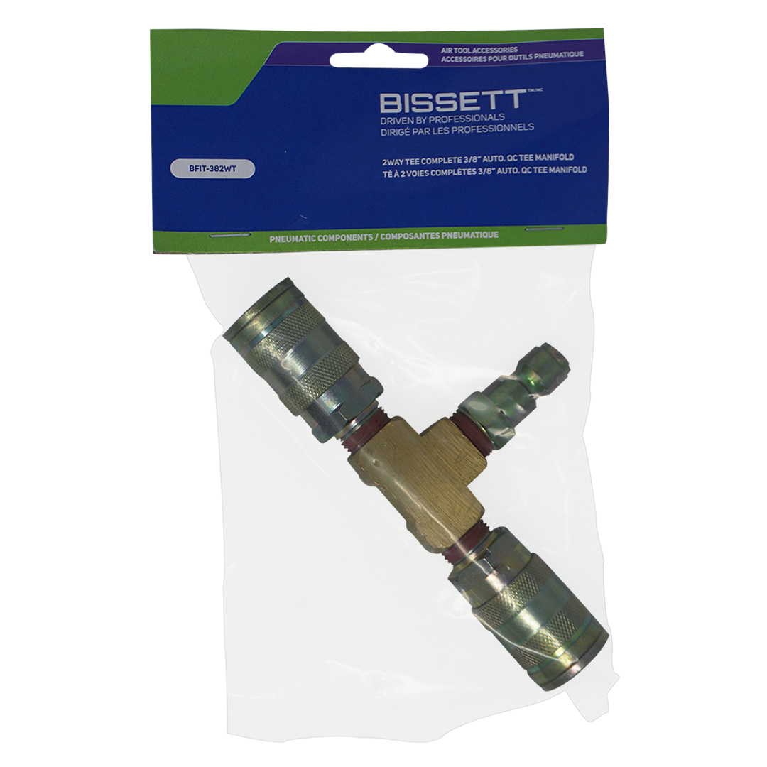 Té À 2 Voies Complètes 3/8" Auto. QC Tee Manifold - Bissett Fasteners