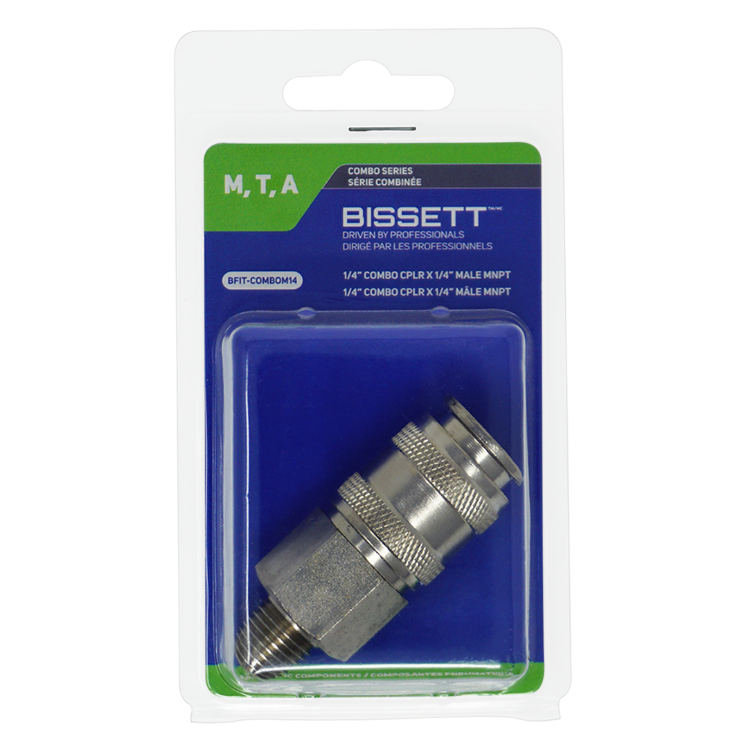1/4" Combo CPLR x 1/4" Male MNPT - Bissett Fasteners
